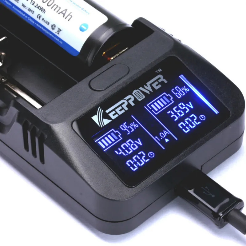 KeepPower 3.7V Li Ion Smart Doulbe Battery Charger With L2 7 Screen ...