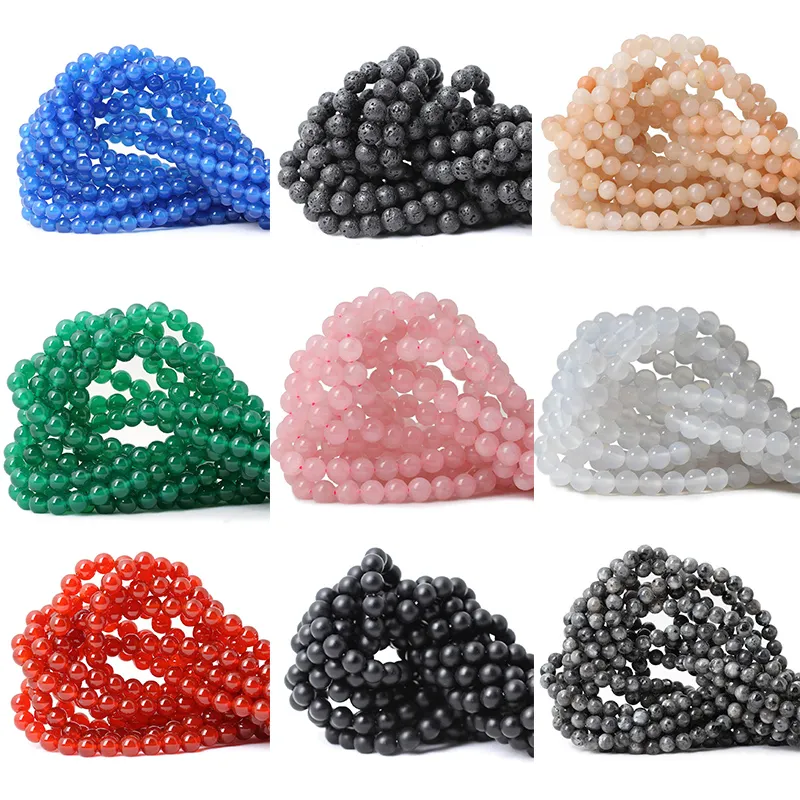 8mm Natural Stone Beads for Jewelry Making - Crystal Gemstone Round ...