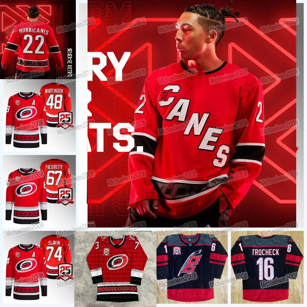Carolina Andrei Svechnikov Hurricanes Jersey Reverse Retro Brent Burns ...