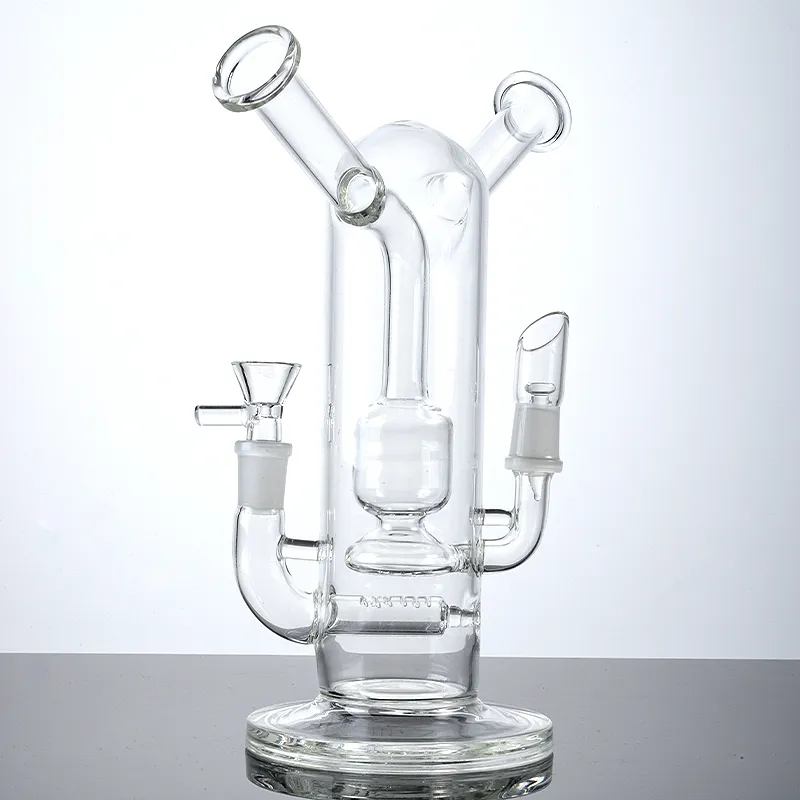Dropshipping Clear Double Bong Hookah With Dome Bowl, Glass Nail, And ...