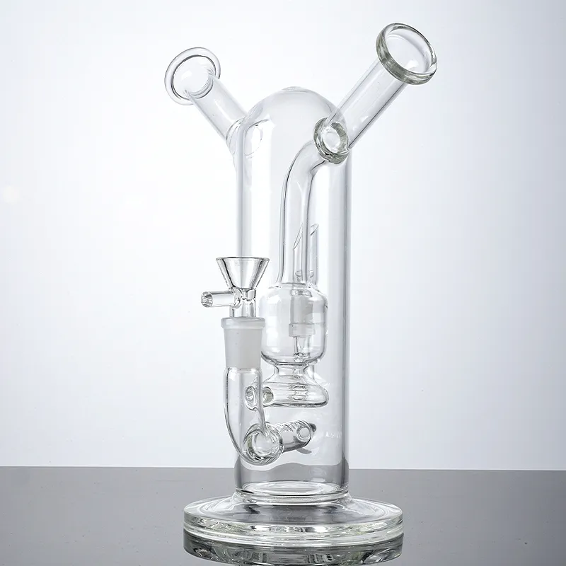 Dropshipping Double Glass Bong With Inline Perc Percolator And Bowl For ...