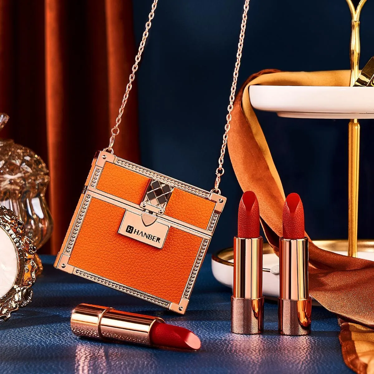 Lip Purses Chain Bag Lipstick Set: 3 Matte Colors, Velvet Moisturizing ...