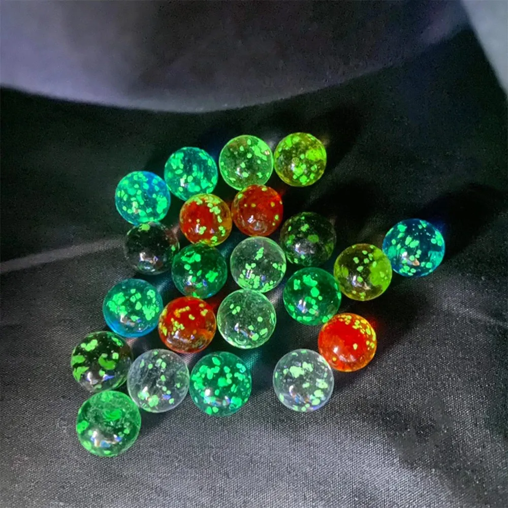 Glow-in-the-Dark Glass Marbles Set - 12mm Luminous Spheres for Games ...