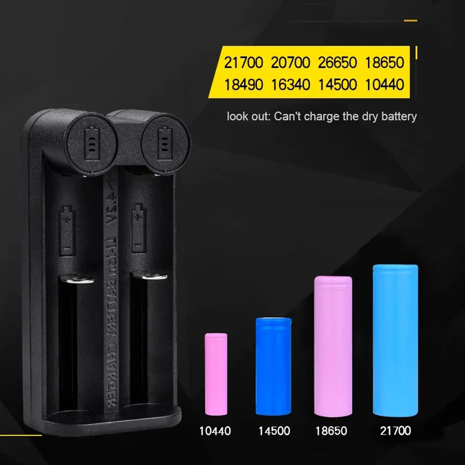 18650 Battery Charger, Smart 2 Slot Charger For 3.7V Li Ion ...