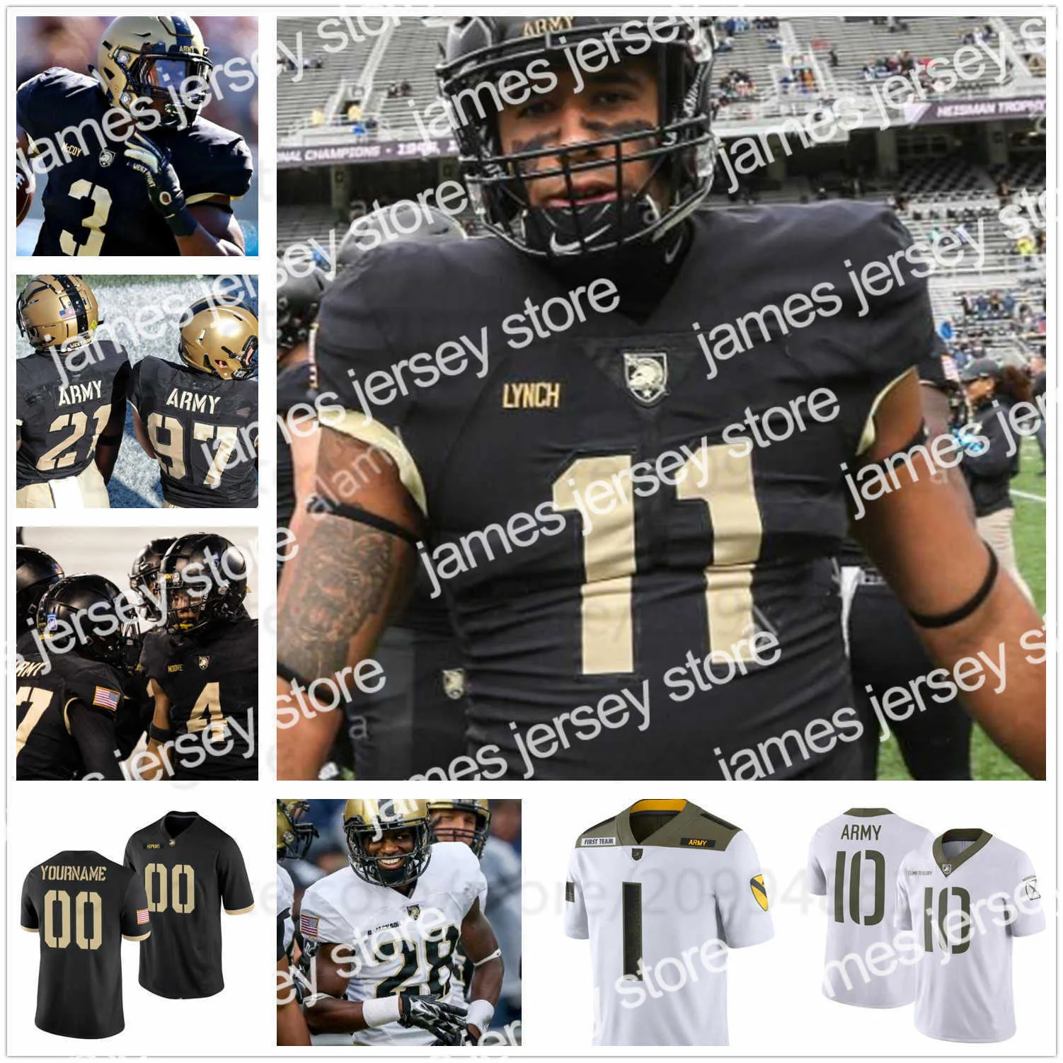 American College Football Wear NCAA Army Black Knights Football Jersey ...