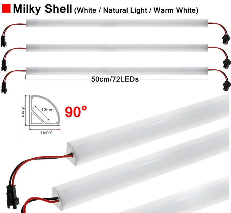 DHgate.com:4-6Pcs V-Shape LED Strip Lights - 220V 50cm 72 LEDs Under ...
