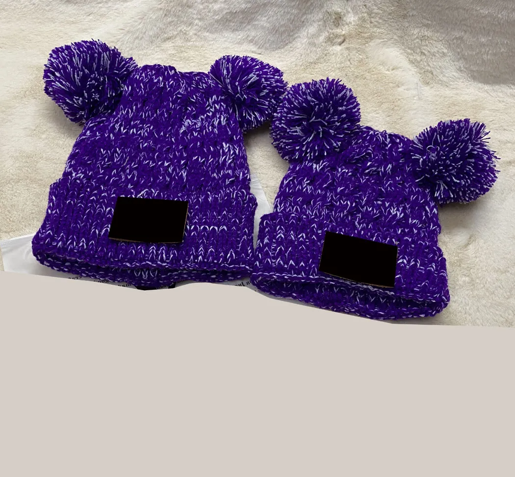 Warm Winter Beanies: 5-Piece Set - Adult & Kid Sizes, Stylish Skull ...