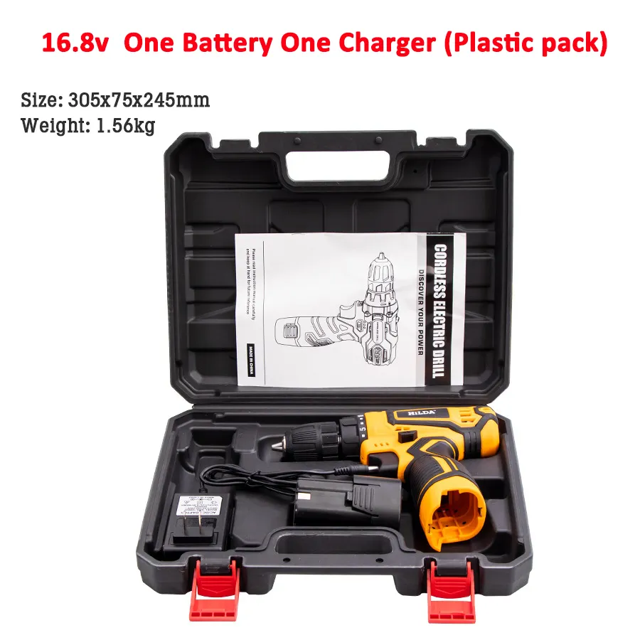 Cordless Electric Angle Drill With One Battery And Charger 12V/16.8V ...