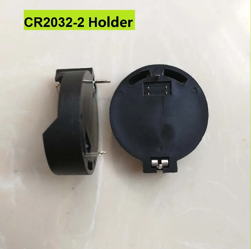 CR2032 Button Battery Holder Clip Socket With Pins DIP Mount CR2032 2 ...