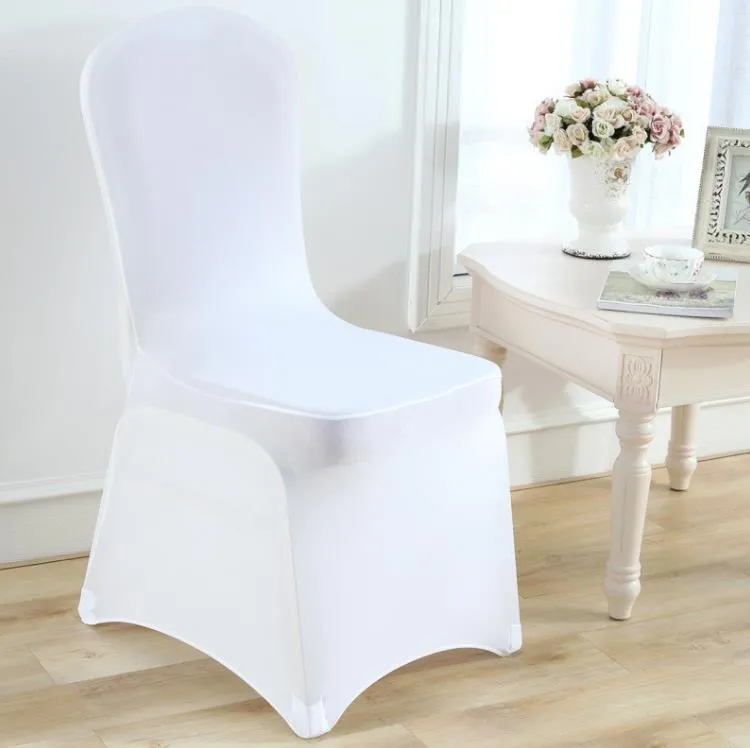 White Polyester Spandex Wedding Party Ivory Spandex Chair Covers For ...