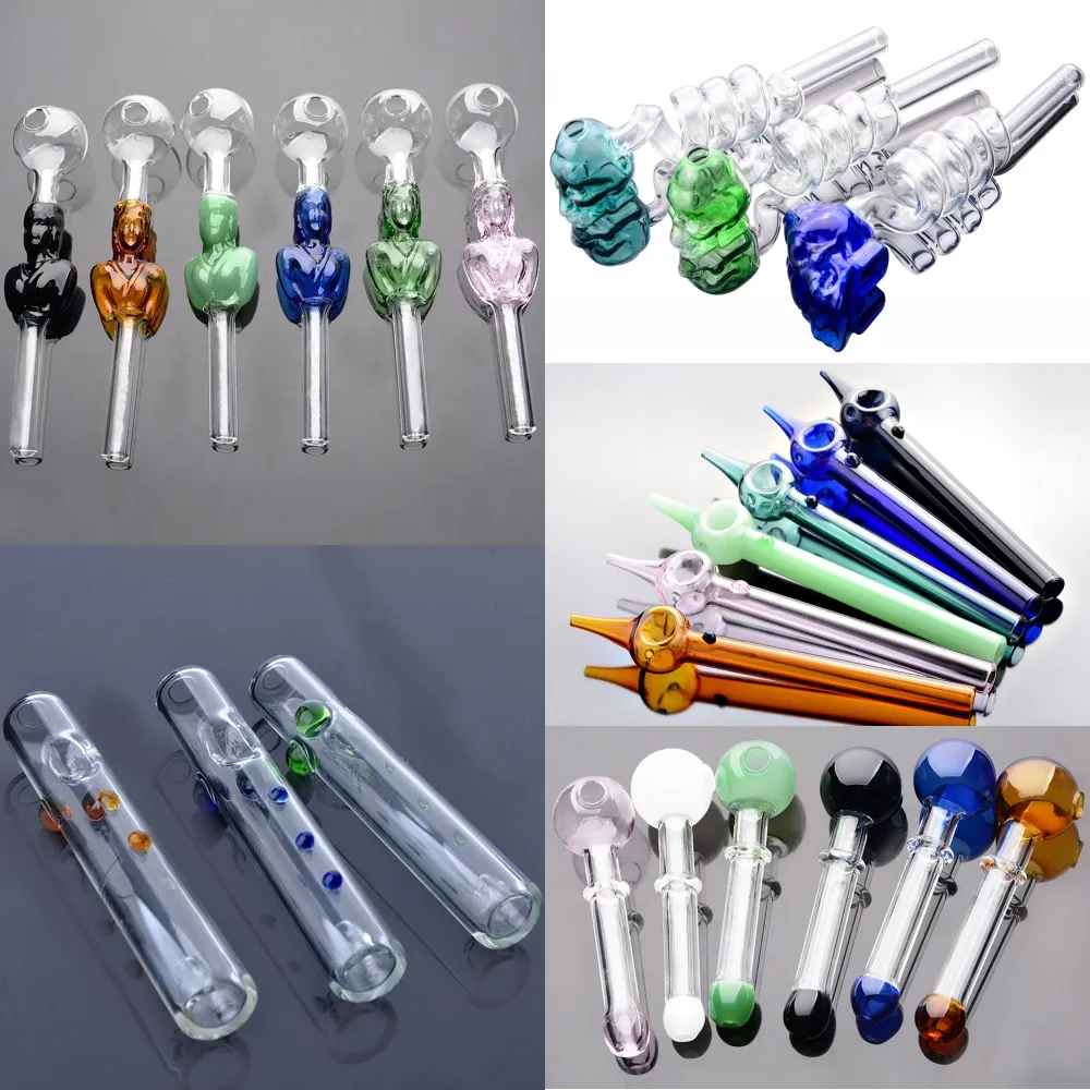 Wholesale Pyrex Glass Mini Smoking Pipe With Colored Handle For Hookahs ...