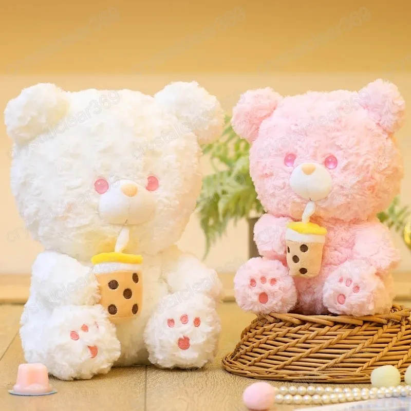23/30cm Kawaii Bobo Milk Tea Teddy Bear Stuffed Bubble Tea Cup Pillow ...