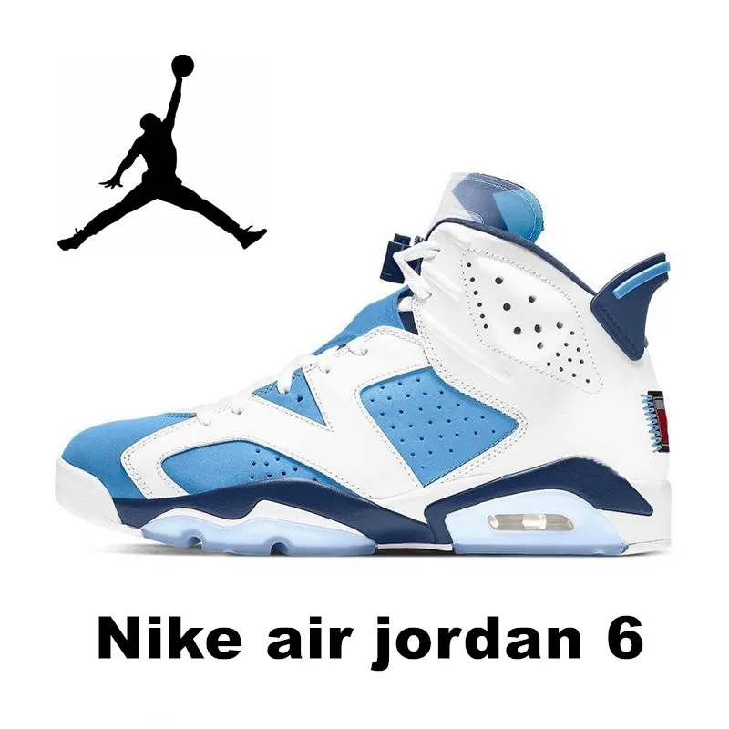 Nike Air Jordan 6s Basketball Shoes Jumpman Aj6 UNC White Midnight Navy ...