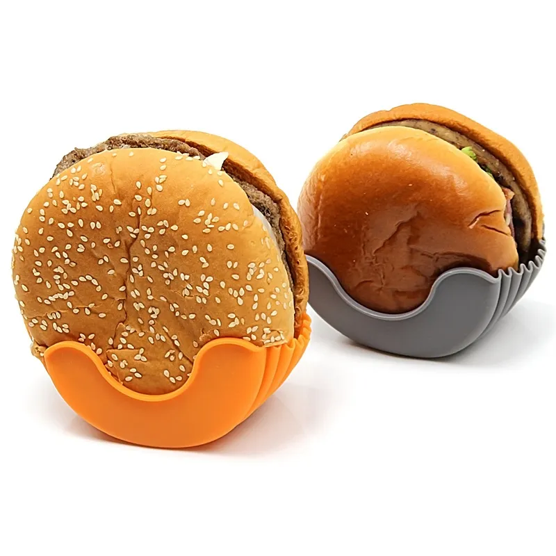 Reusable Burger Holder: Mess-Free Eating, Sanitary Silicone Hamburger ...