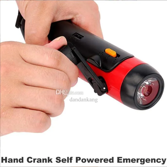 Portable Dynamo Flashlight Torch Radio: USB Emergency Power Bank ...