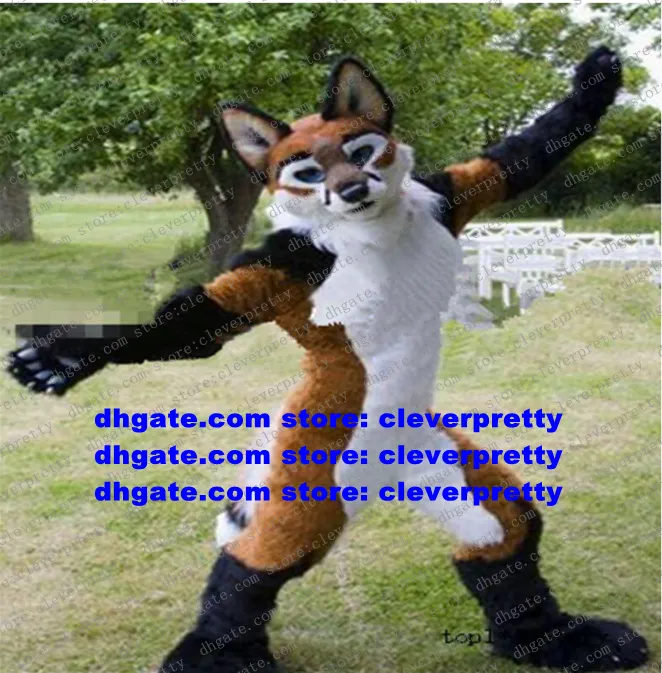 Brown Furry Fox Mascot Costume For Adults, Wolf Husky Dog Fursuit ...