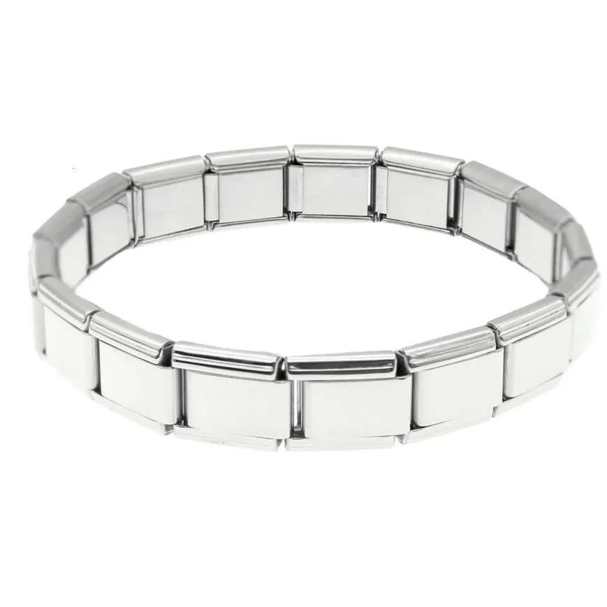 Italian Charm Steel Modular Bracelet Hematite With Italian Link Stainls ...