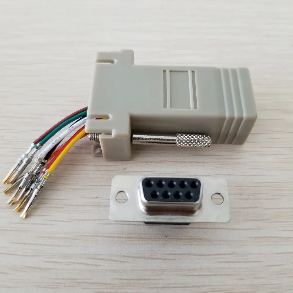 RJ45 Female To DB9 RS232 Female Adapter COM Port Modular Extender Set ...