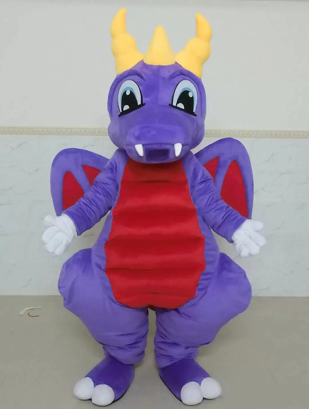 Ventilated Purple Dragon Lizard Mascot Costume With Big Eyes High ...