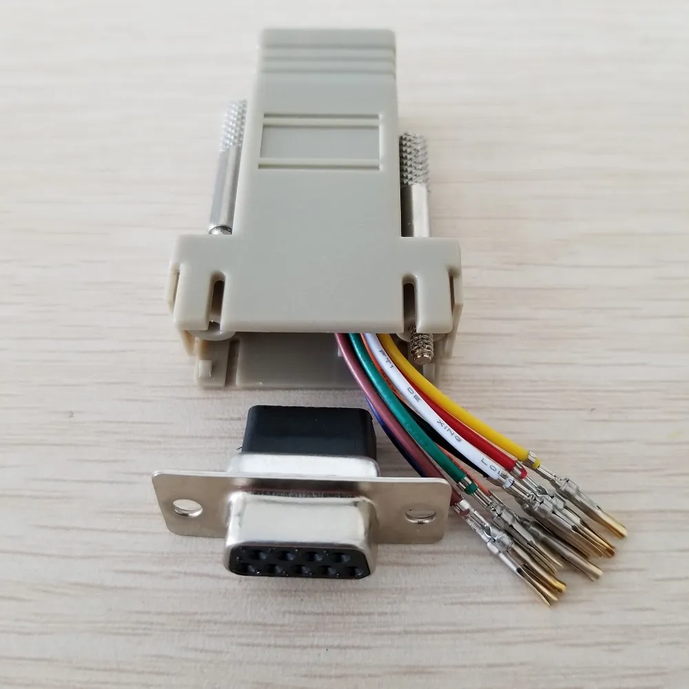 RJ45 Female To DB9 RS232 Female Adapter COM Port Modular Extender Set ...