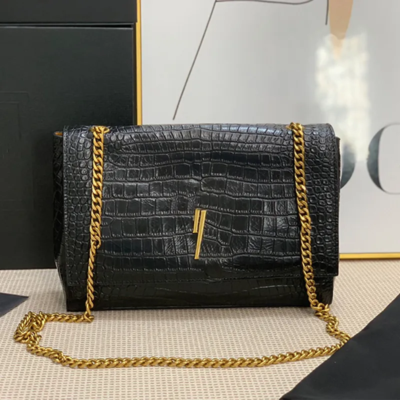 Stylish Two Sided Leather Nubuck Gold Chain Crossbody Bag With Chain ...