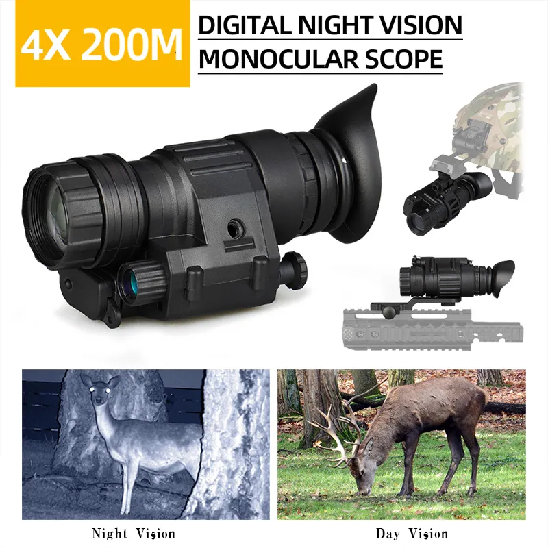 4X32 Optics Digital Tactical Night Vision Hunting Monocular Star Scope ...