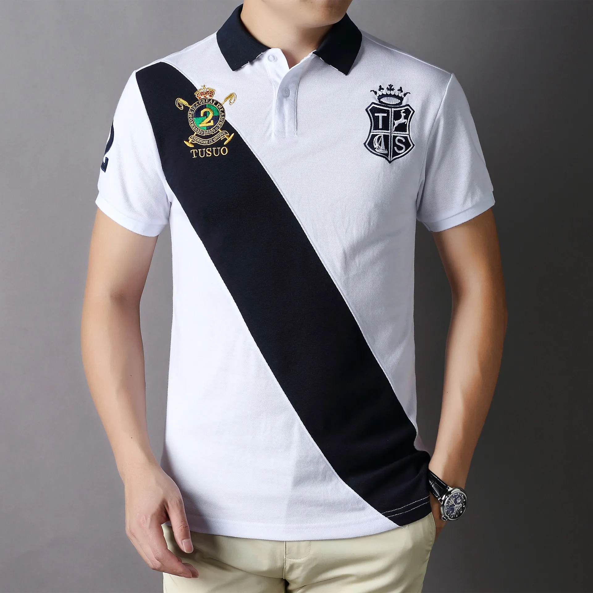 DHgate.com:Mens Summer Cotton Short Sleeve Polo Shirt, Casual European ...