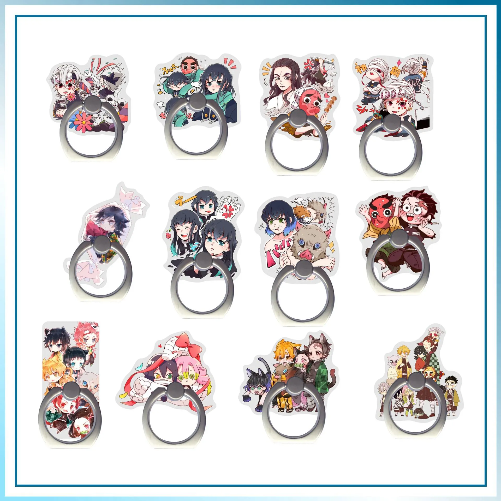 Anime Phone Ring Holder - Demon Slayer Grip, Acrylic Finger Stand ...