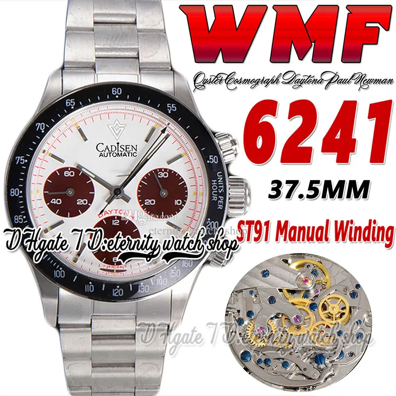 Paul Newman ST91 اليدوي متعرج Chronograph Mens Watch WMF WM6241 1967 نادرًا عتيقة أبيض سوار ...