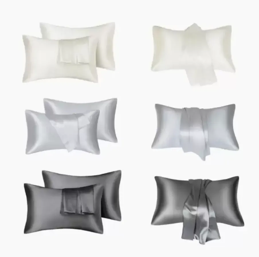 Silky Satin Satin Pillow Cases Amazon With Envelope Closure Breathable ...
