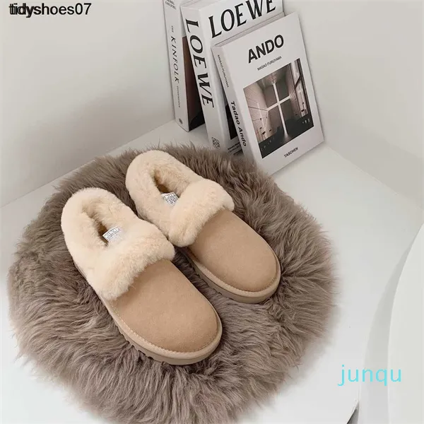 Winter Necessities Sheepskin Fur Integrated Snow Brown Grey Boots For ...