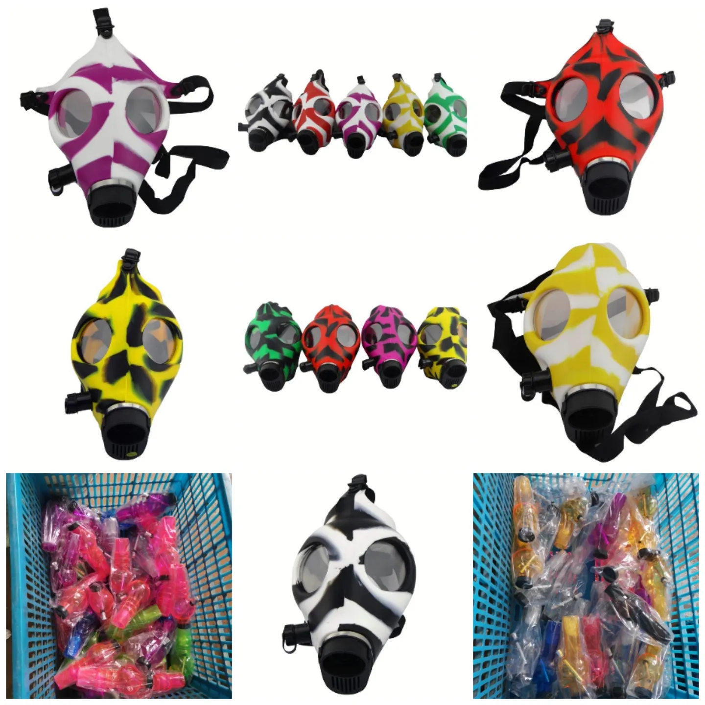 Hookah Silicone Mask Bong With Acrylic Skull Water Smoking Accessories ...