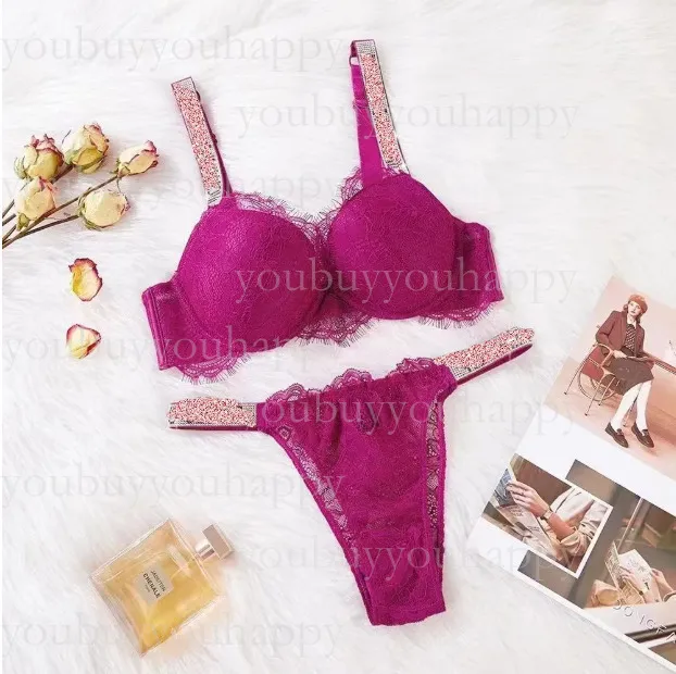 Push Up Bra Lingerie Set Seamless Underwire Acrylic Bra and Panty Set ...