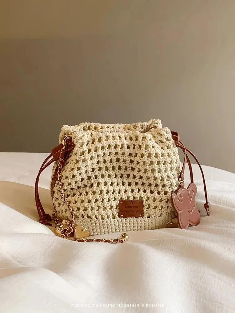 Women's Chic Summer Knit Crossbody Bag with Adjustable Strap, Versatile ...