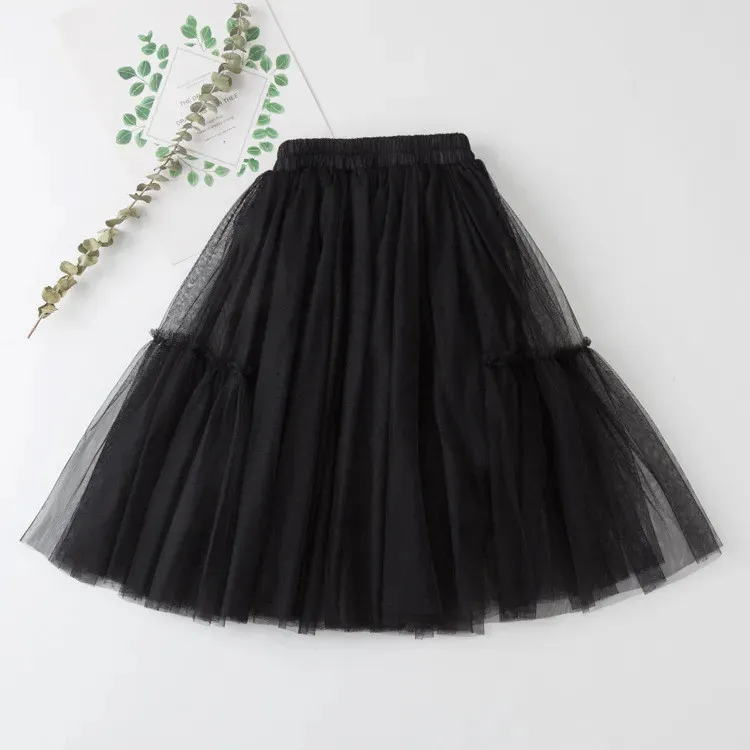 Kids Skirts for Girls: Cotton Lace Tutu Pleated Skirt in Black, Pink ...