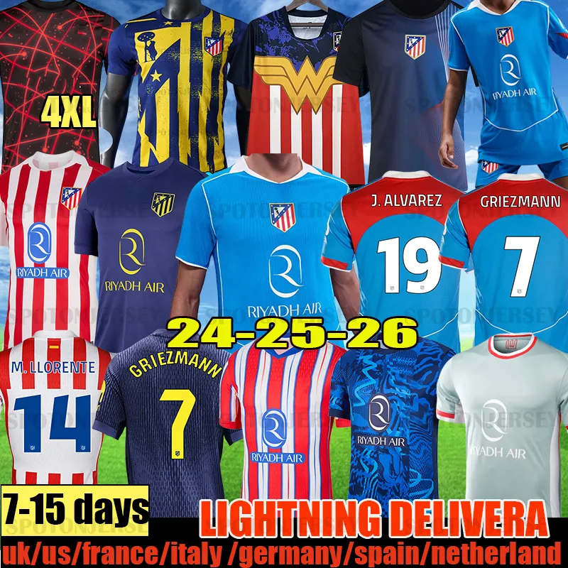 Atleticos De Madrid 25 26 Jersey Atle Tico Mad Rid GRIEZMANN LLORENTE ...
