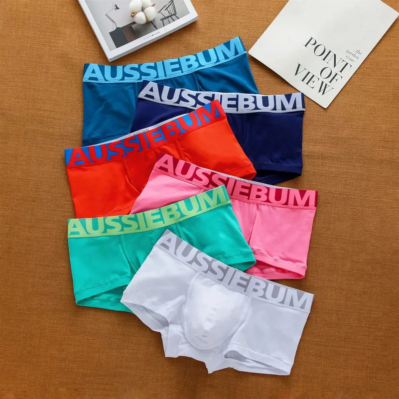 Men's Cotton Underwear Low Waist Letter Comfortable Sweat-Absorbent ...