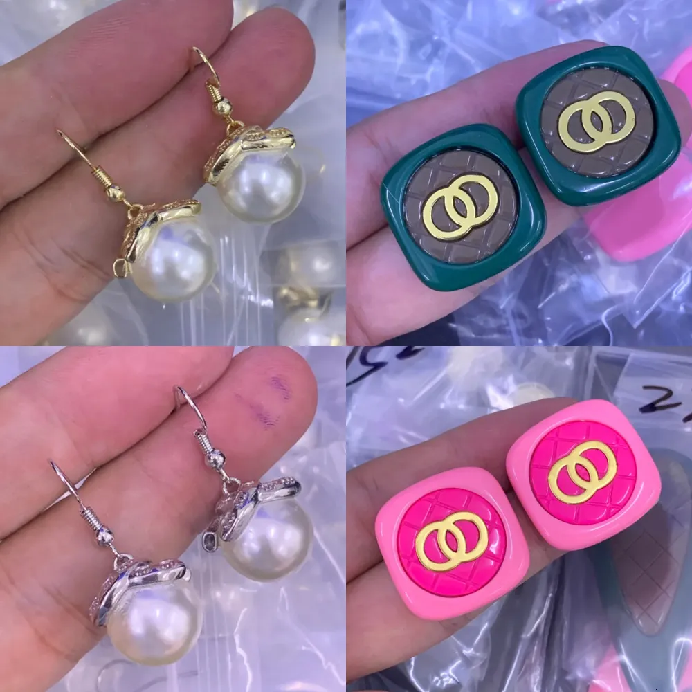 High Quality Classic Crystal Pearl Stud Earrings: Copper Designer ...