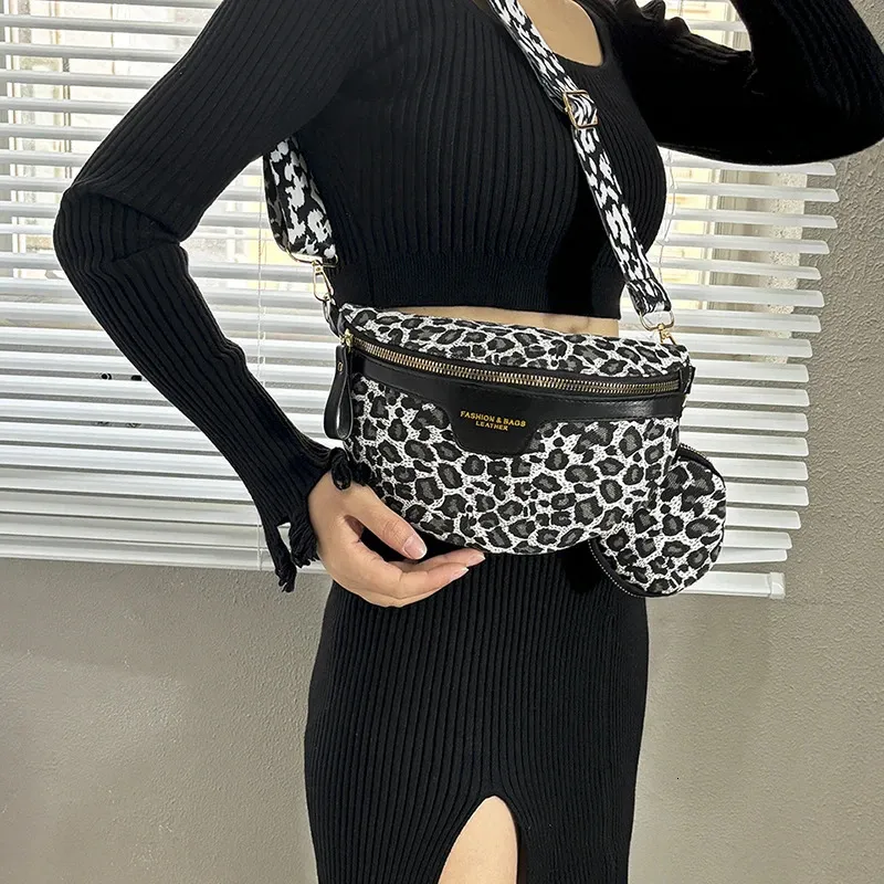 Leopard Print Waist Bag for Women, Chest Pack, Coin Purse, Casual Belt ...