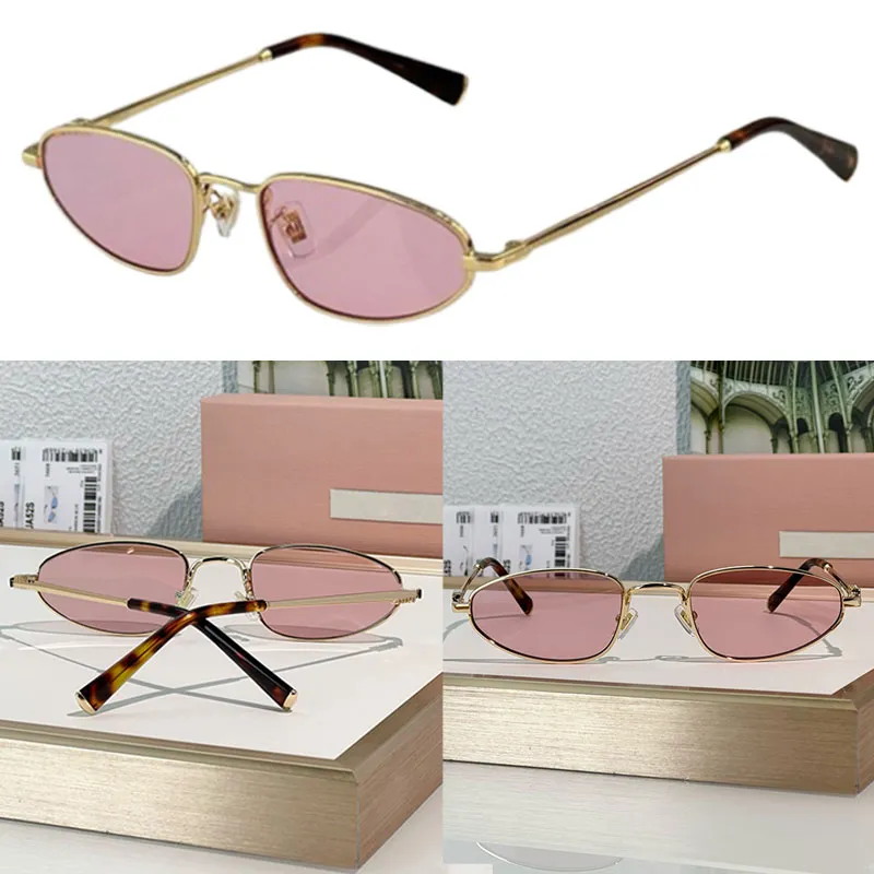 Fashion Women's Metal Sunglasses MU 52S Designer Pink Lens Sunglasses ...
