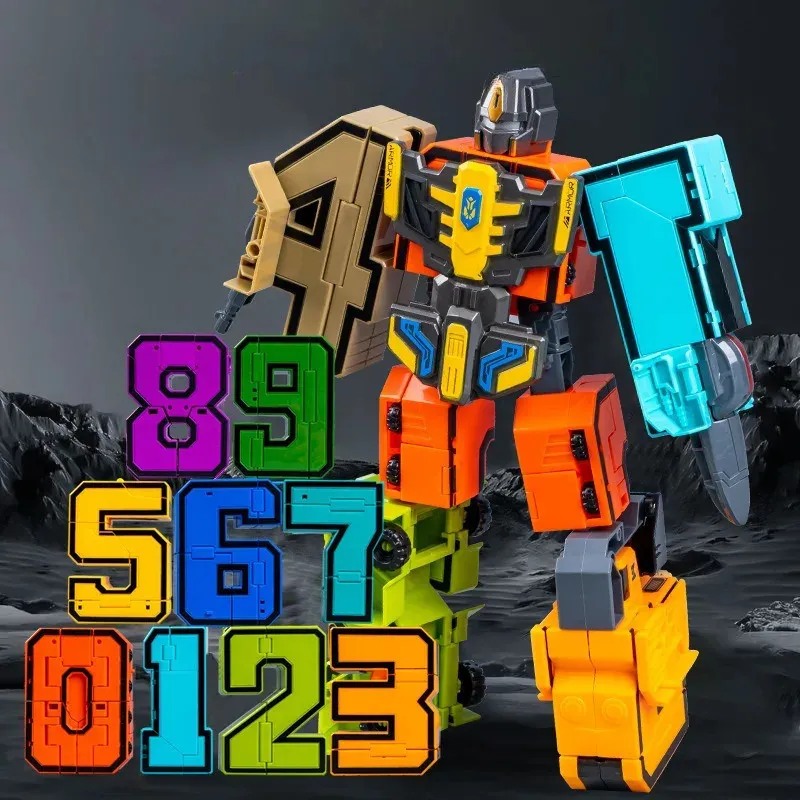 Kid's Digital Numbers Deformation Letter Tank Warrior Action Figures ...