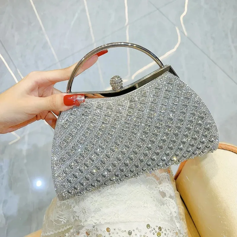Women's Rhinestone Evening Bag Bling Sequins Full Pouch Party Wedding ...