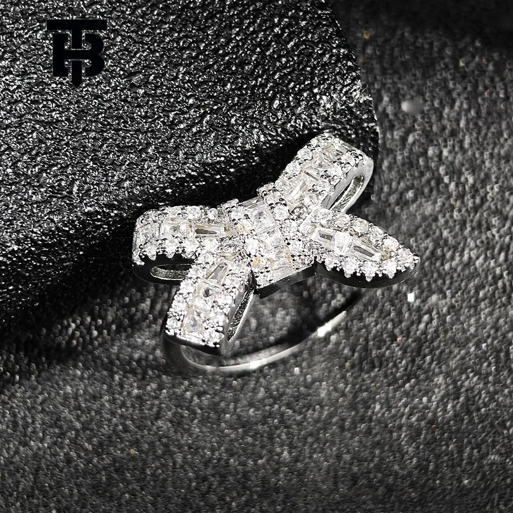 TB BHULAMTE Bow Ladder Cubic Zirconia Ring Designer... From ...