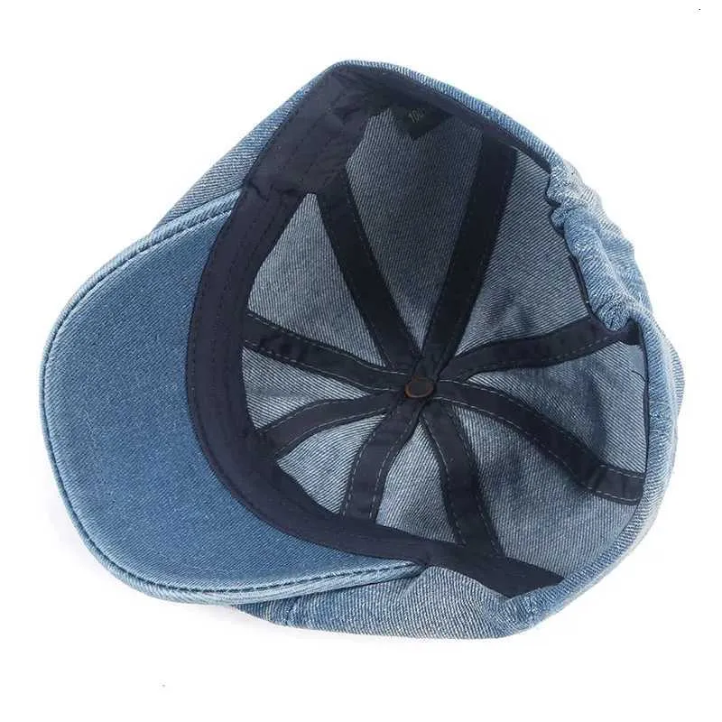 2025 Spring Fashion Denim Beret Hat for Women and Men, Vintage Korean ...