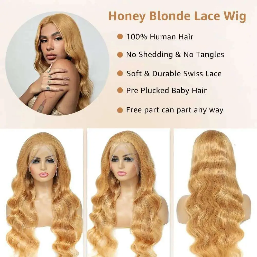 Luvin 32 Inch Body Wave #27 Honey Blonde 13X6 HD Transparent Front ...