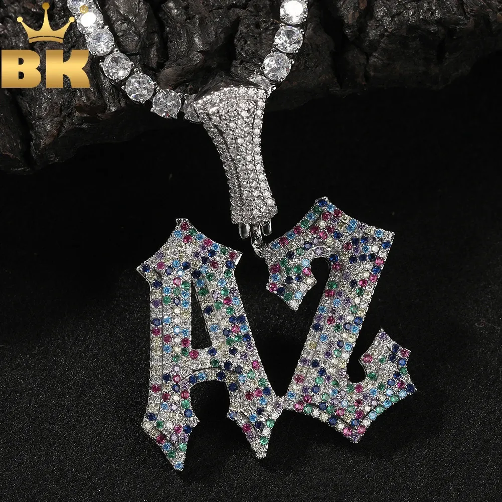 The Bling King Custom Spiny Letters Mixed Multi Color Cz Personalized ...