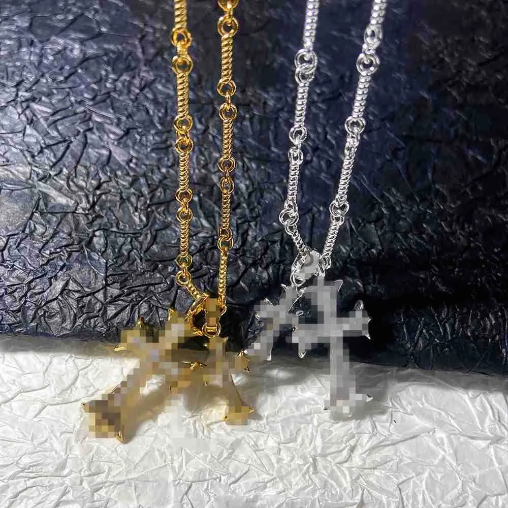 Double Pendant Necklace: Light Luxury Gold & Silver Tone Designer Style ...