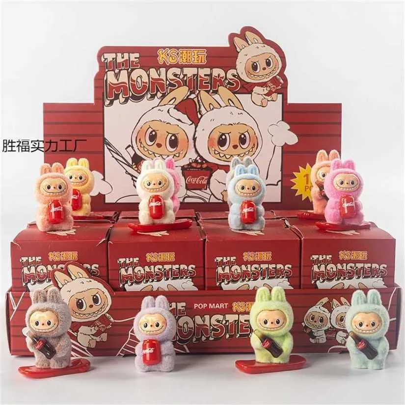 Coke Labubu Flocked Small Figurine Children's Toy - Pop Mart Stall ...