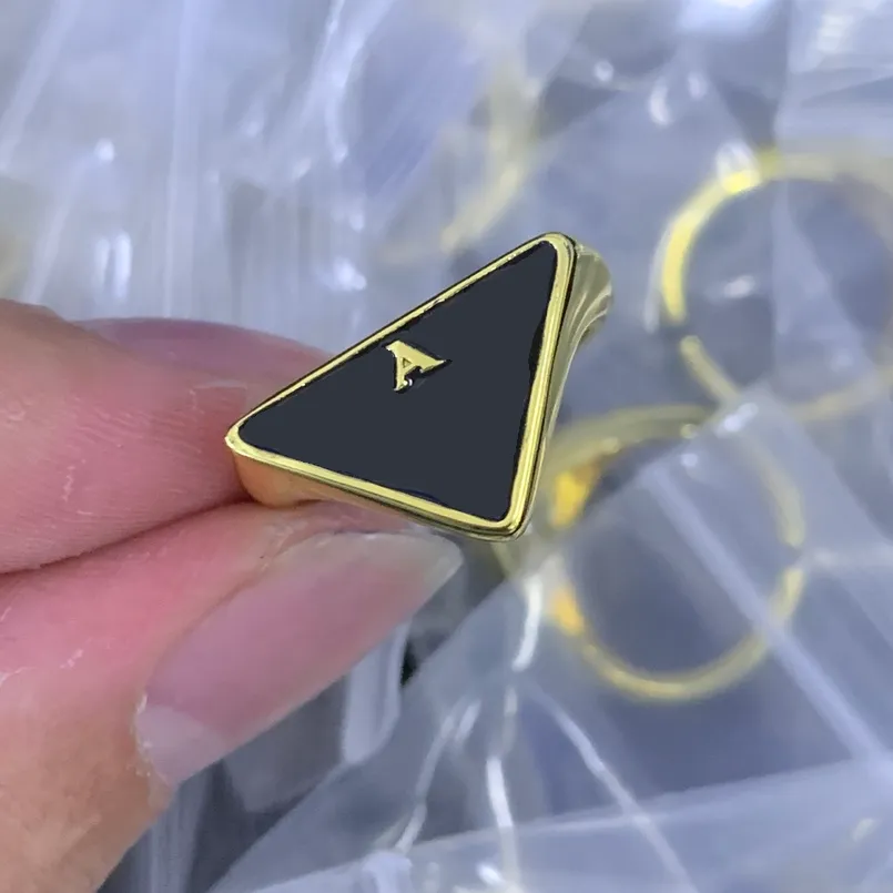Luxury Classic Designer Ring 18K Gold Plated Triangle Rings Anello For ...