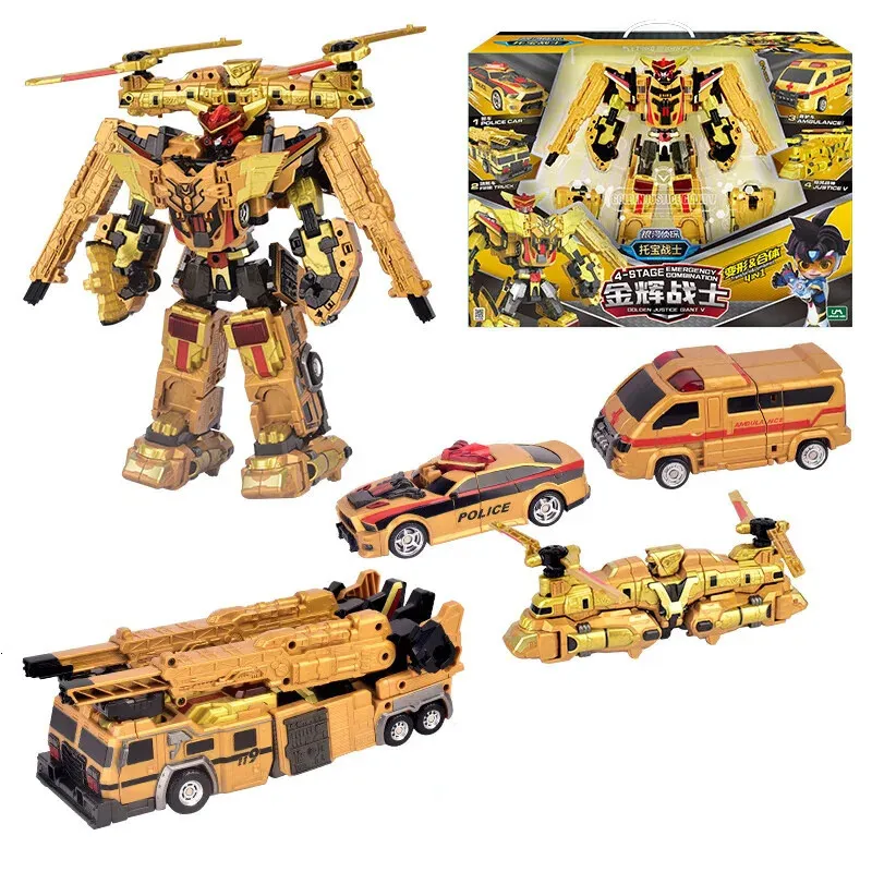 4-In-1 Golden Tobot Justice Giant V Transforming Robot Toy Car, Korean ...
